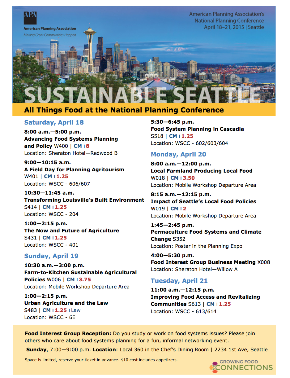 Update: Food Systems Planning Related Events, Sessions & Workshops at ...